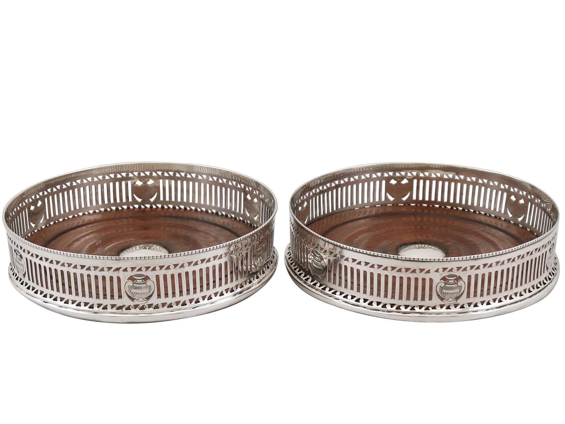 1910s Antique George V Sterling Silver Coasters at 1stDibs