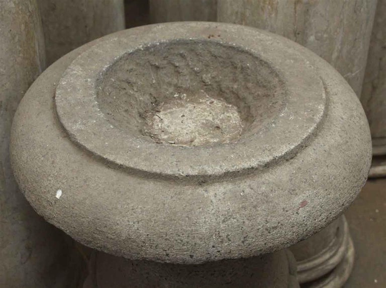 1910s Carved Gray Limestone Bird Fountain Urn For Sale at 1stDibs