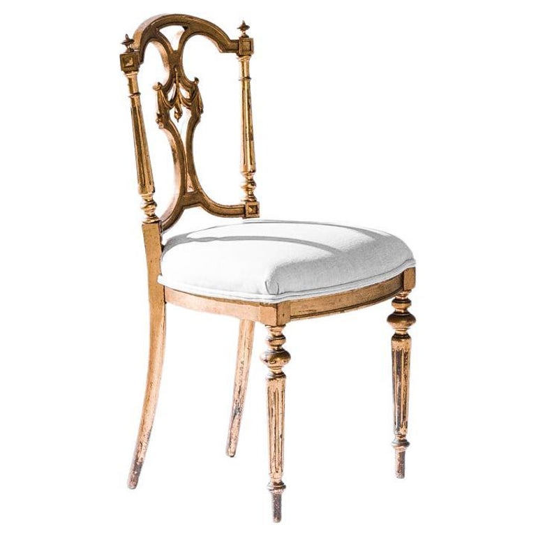 1910s Gilded Wooden Accent Chair at 1stDibs