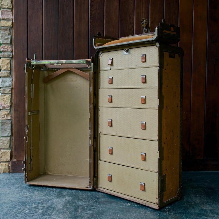 1910s Hartmann Cushion Top Wardrobe Trunk Travel Steamer Ship Luggage ...