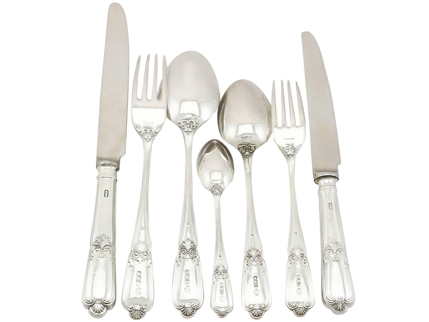 Antique George V 1910s Sterling Silver Canteen of Cutlery for Eight ...