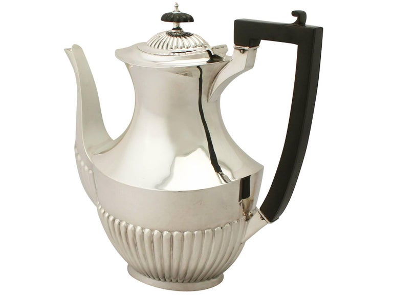 1913 George V Queen Anne Style Sterling Silver Coffee Pot at 1stDibs