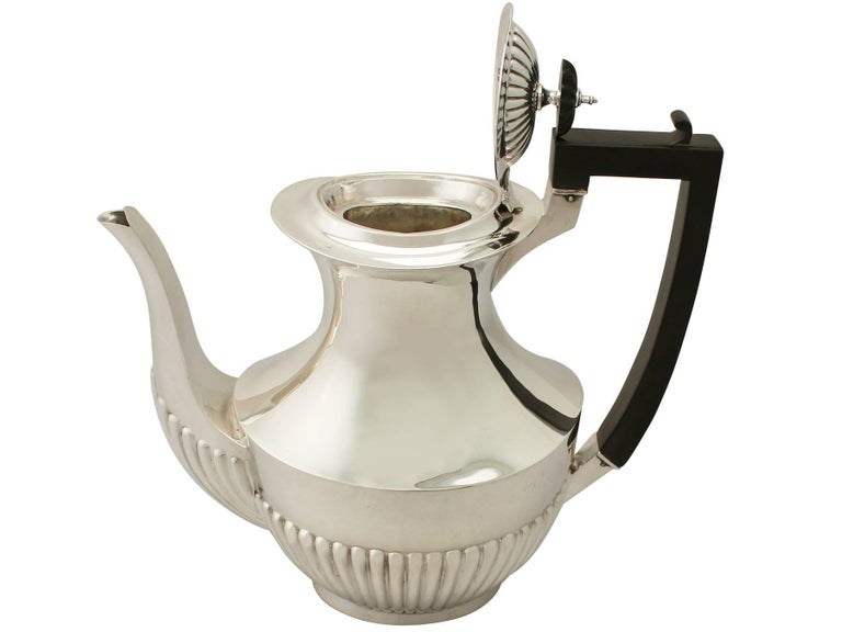 1913 George V Queen Anne Style Sterling Silver Coffee Pot at 1stDibs