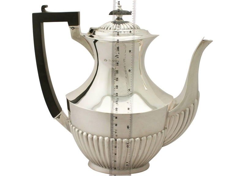 1913 George V Queen Anne Style Sterling Silver Coffee Pot at 1stDibs