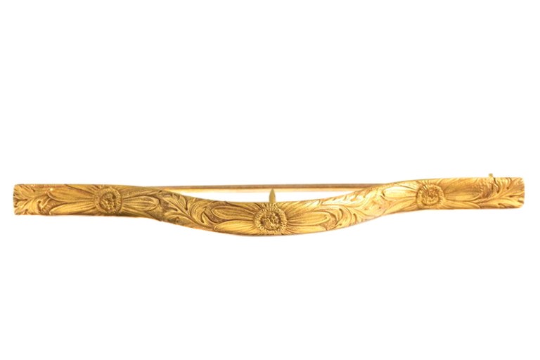 1914 Edwardian Era Scarf Pins, 14 Karat Yellow Gold For Sale at 1stDibs