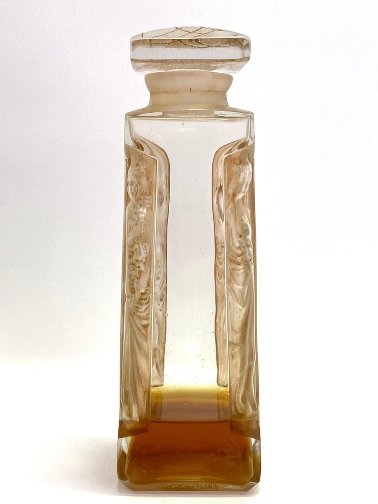 1914 Rene Lalique Ambre Perfume Bottle D'Orsay Frosted Glass Sepia ...
