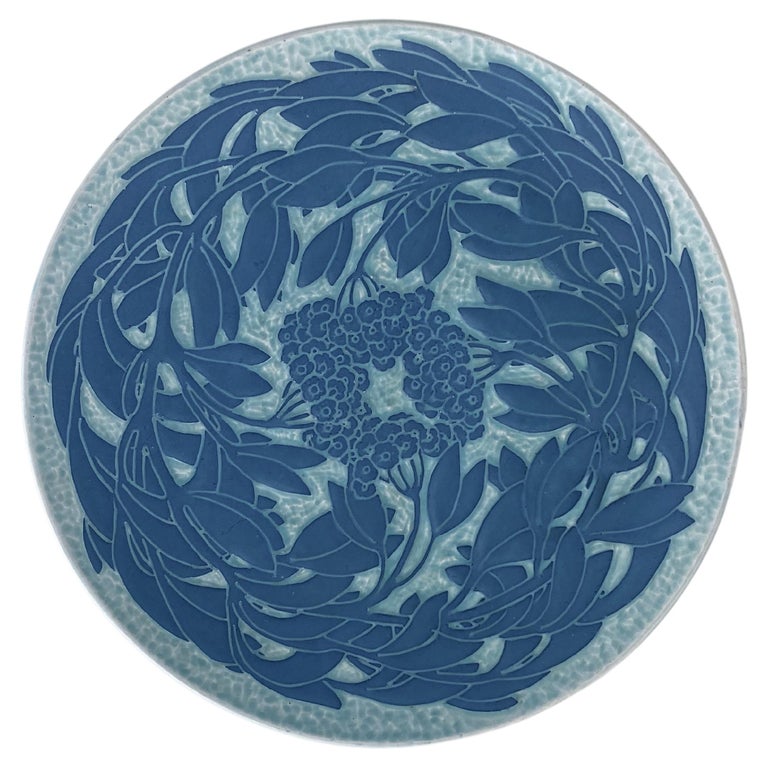 1914, Sgraffito Plate by Elsa Engström, Gustavsberg For Sale at 1stDibs