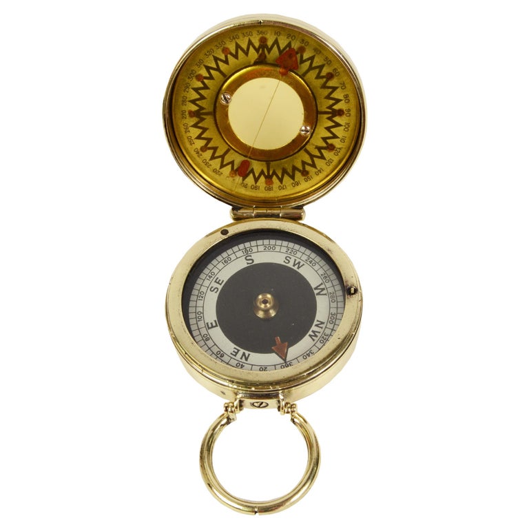 1914s Brass Survey Pocket Magnetic Compass the Magnapole Antique ...