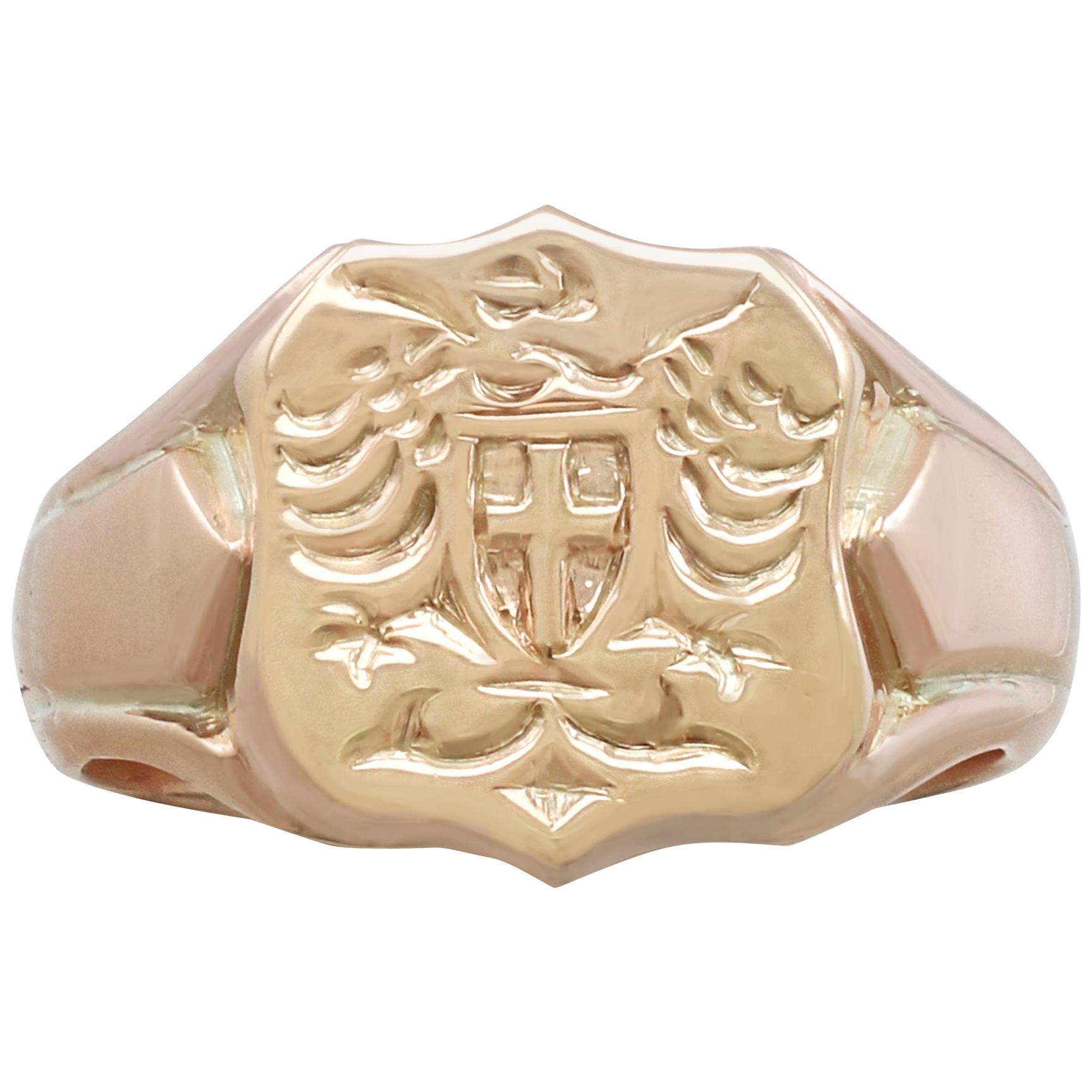 Art Nouveau Gold Signet Ring at 1stdibs