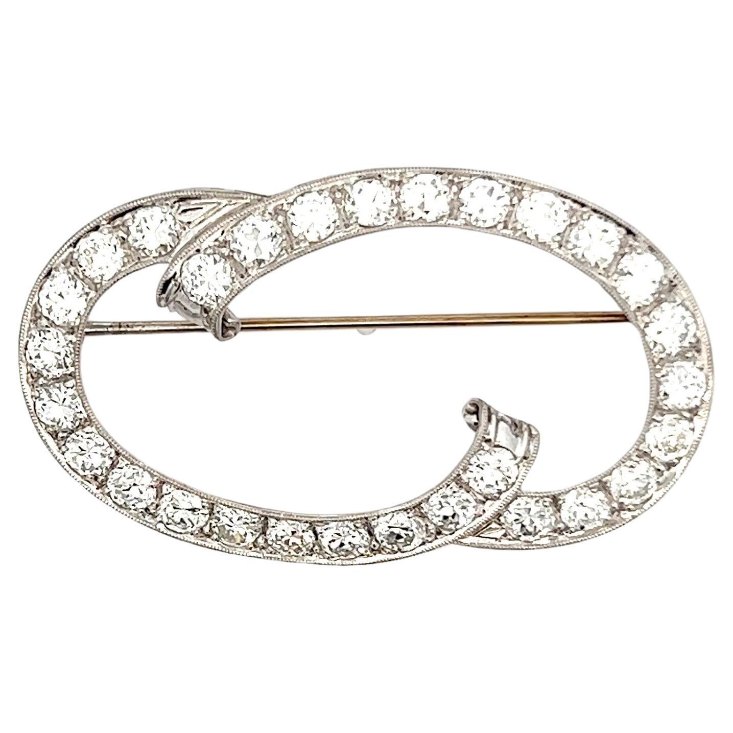 1915 Art Deco Platinum Diamond Brooch at 1stDibs