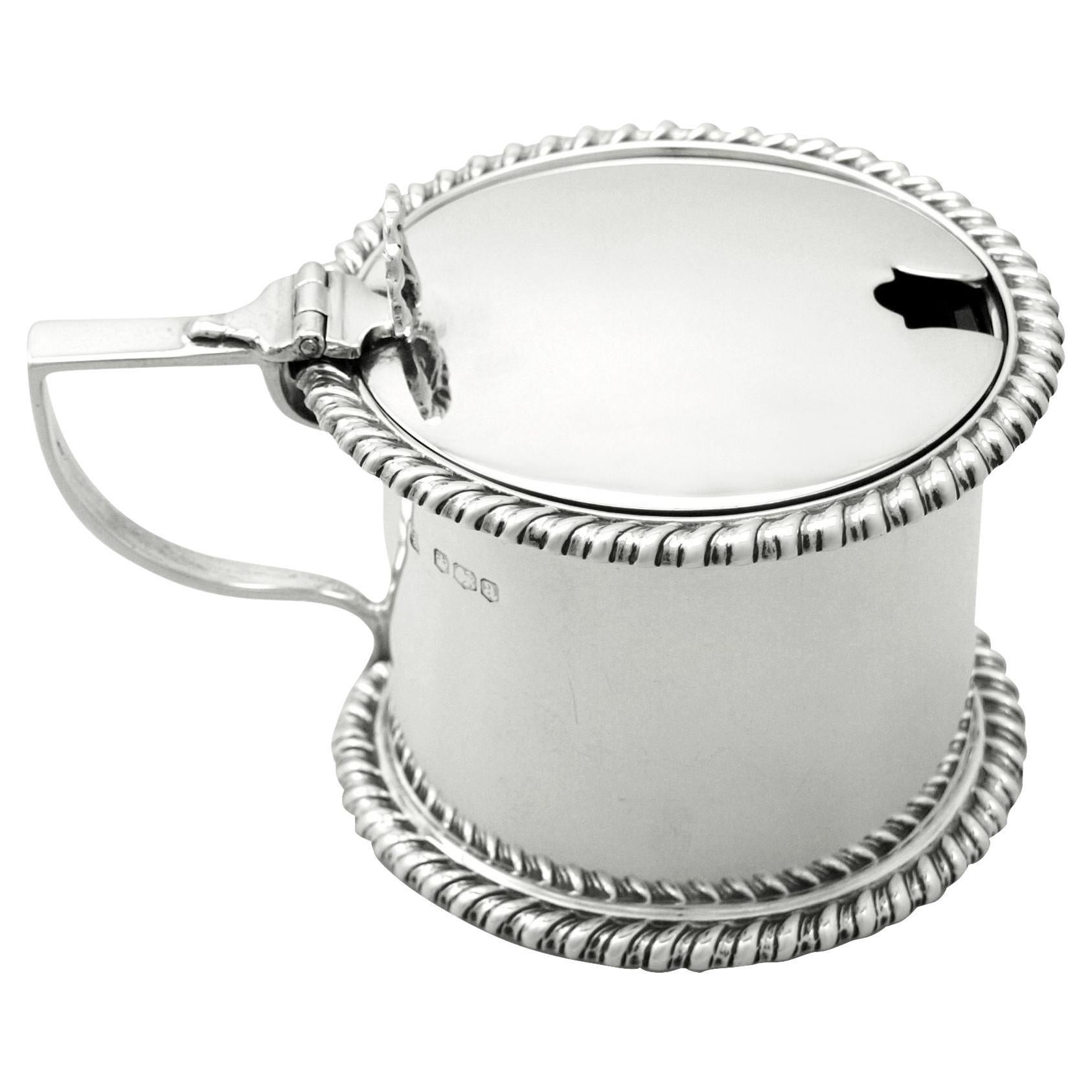 Blue amd Silver Mercury Glass Mustard Pot at 1stDibs