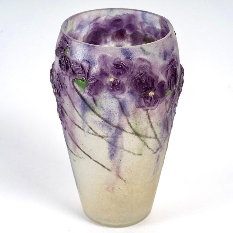 1918 Gabriel Argy-Rousseau, Vase Violette De Parme Pate De Verre Glass ...