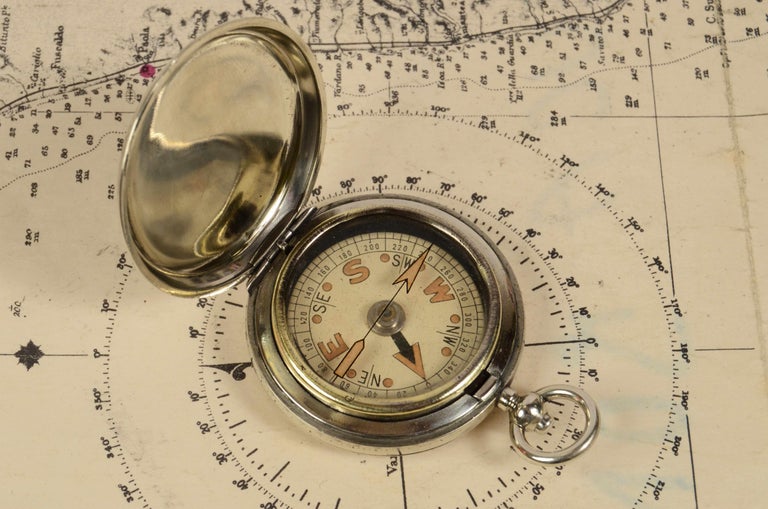 1918s Brass Pocket Aviation Compass English Air Force Antique Surveyor ...