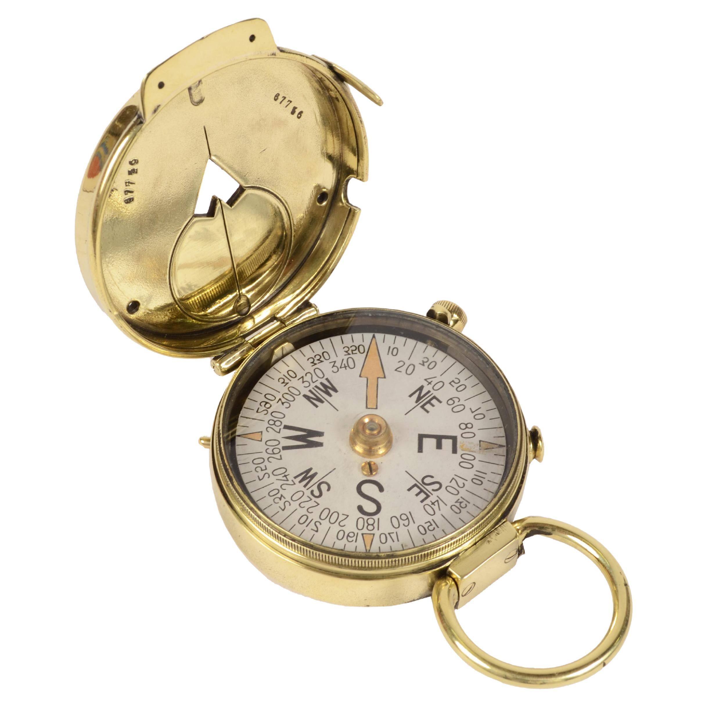 Pocket Compass Chromed Brass USA Aviation WWII at 1stDibs