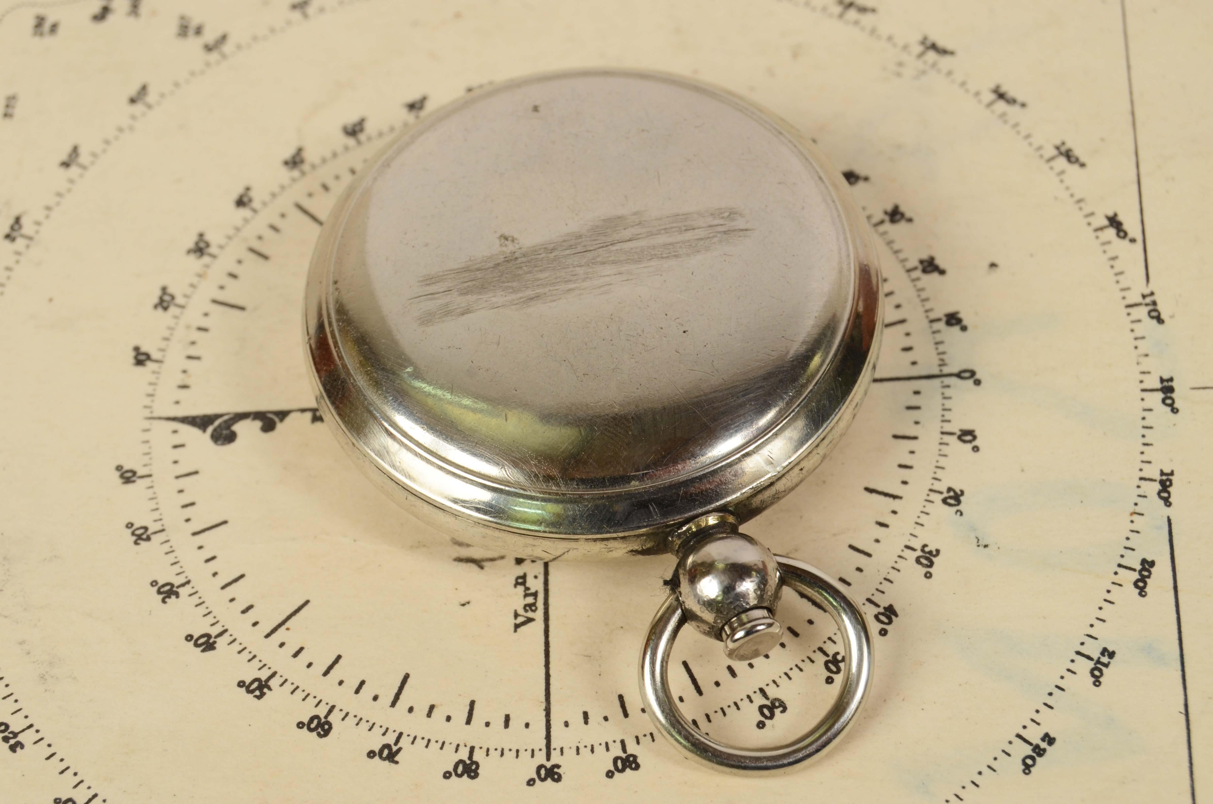 1918s Small Chromed Brass Magnetic Pocket Compass First Worla War ...