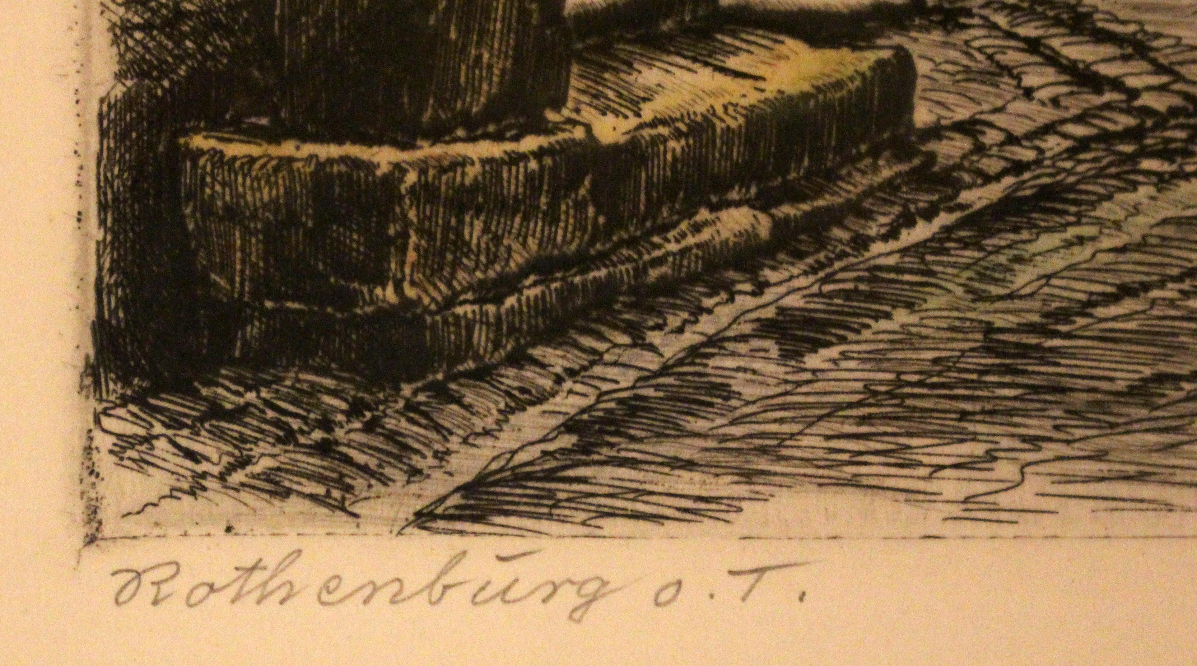 1919 German Hand Colored Lithograph of Rothenburg by Paul Geisler For ...