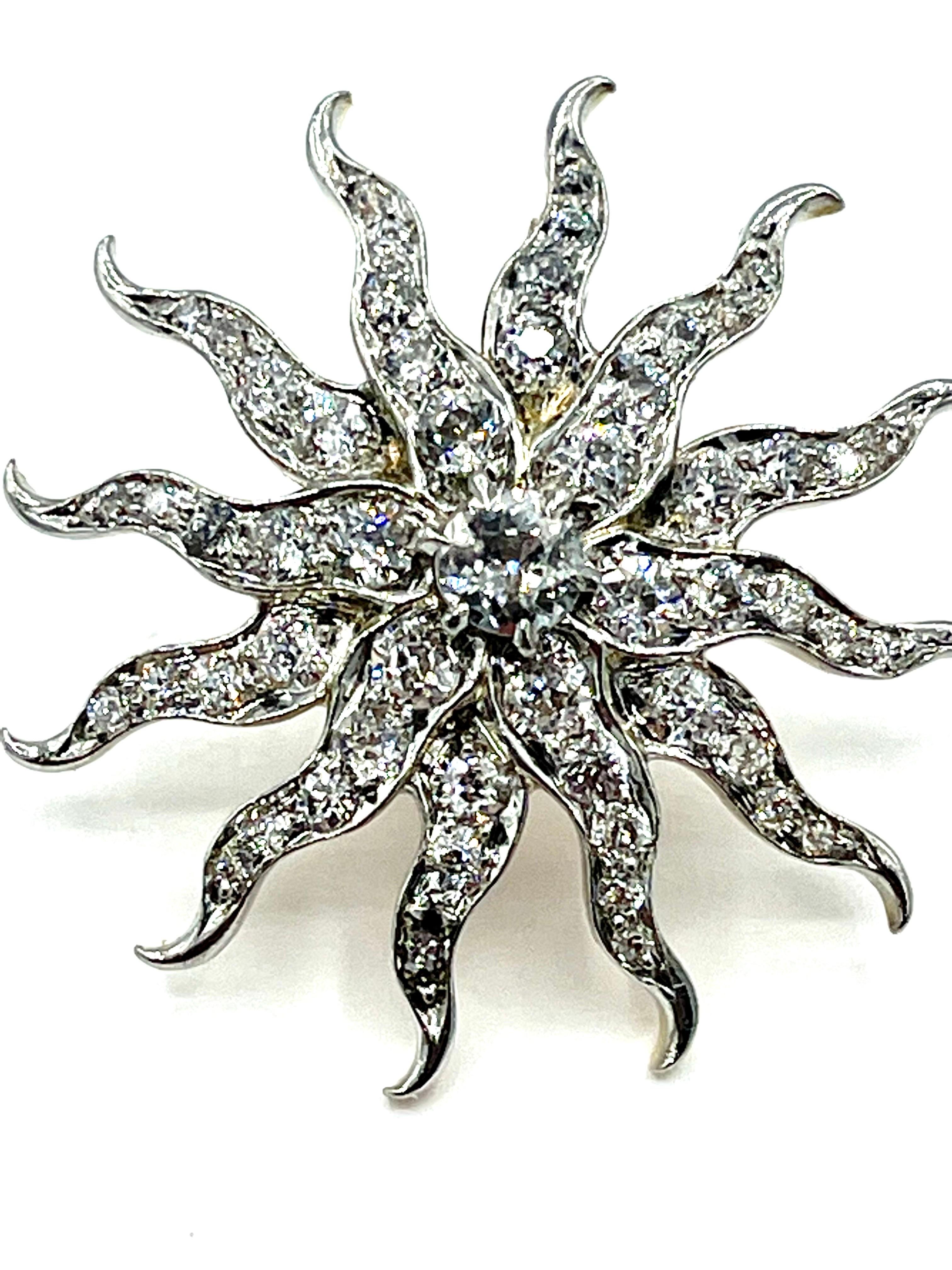 1.92 Carat Old European Cut Diamond Halley's Comet Pendant at 1stDibs