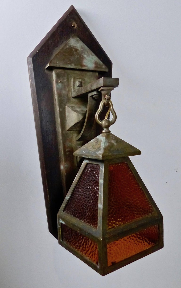 1920 Arts and Crafts Copper/Brass Large Sconce at 1stDibs