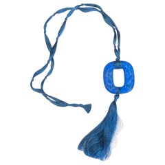 1920 René Lalique Bleu Electrique Grenouilles Pendant, Electric Blue ...