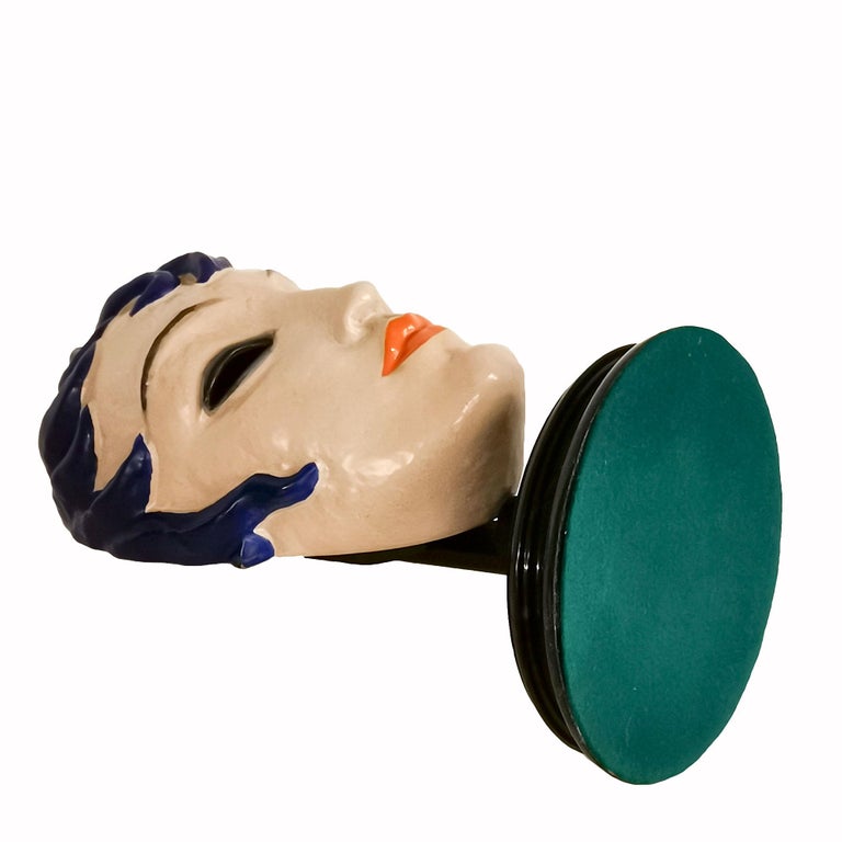1920´s Art Deco Woman Face Mask, Ceramic by Rudolf Podany, Keramos ...