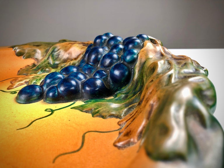 1920´s Hand-crafted Art Nouveau Grape Decorated Platter by P. Ipsens ...
