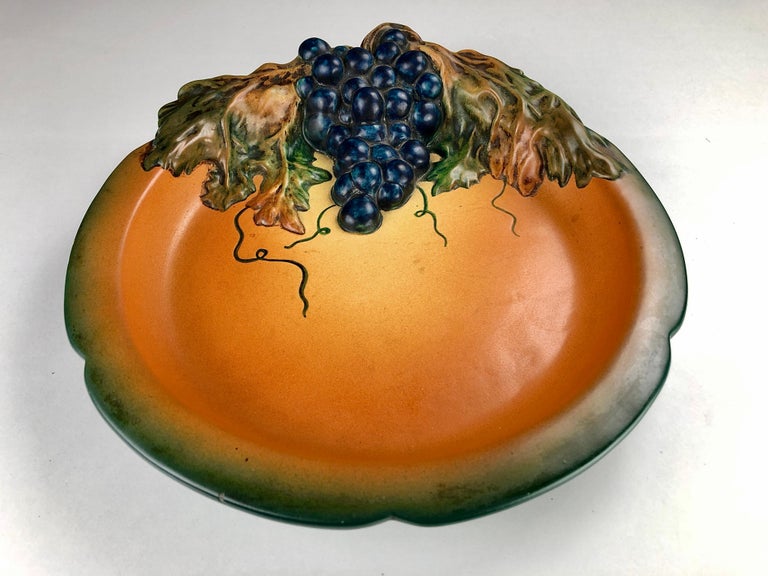 1920´s Hand-crafted Art Nouveau Grape Decorated Platter by P. Ipsens ...