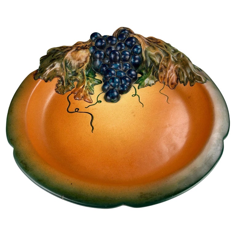 1920´s Hand-crafted Art Nouveau Grape Decorated Platter by P. Ipsens ...