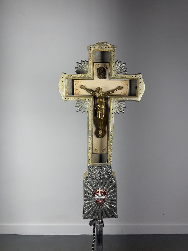 1920s /30s Art Deco Cast Aluminium and Neon Crucifix. For Sale at 1stDibs