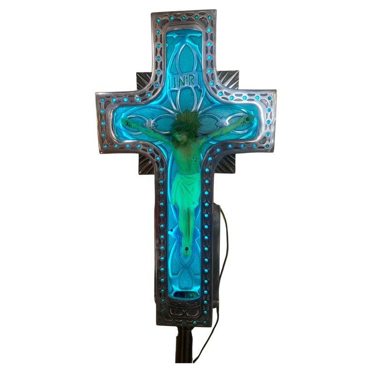 1920s /30s Art Deco Cast Aluminium and Neon Crucifix. For Sale at 1stDibs