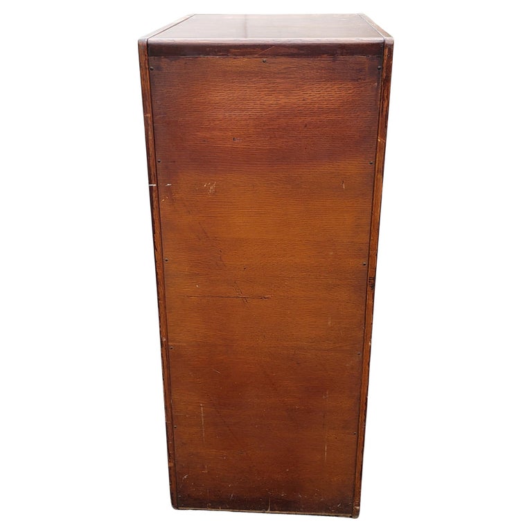 1920s 4-Drawer Solid Oak Filing Cabinet For Sale at 1stDibs