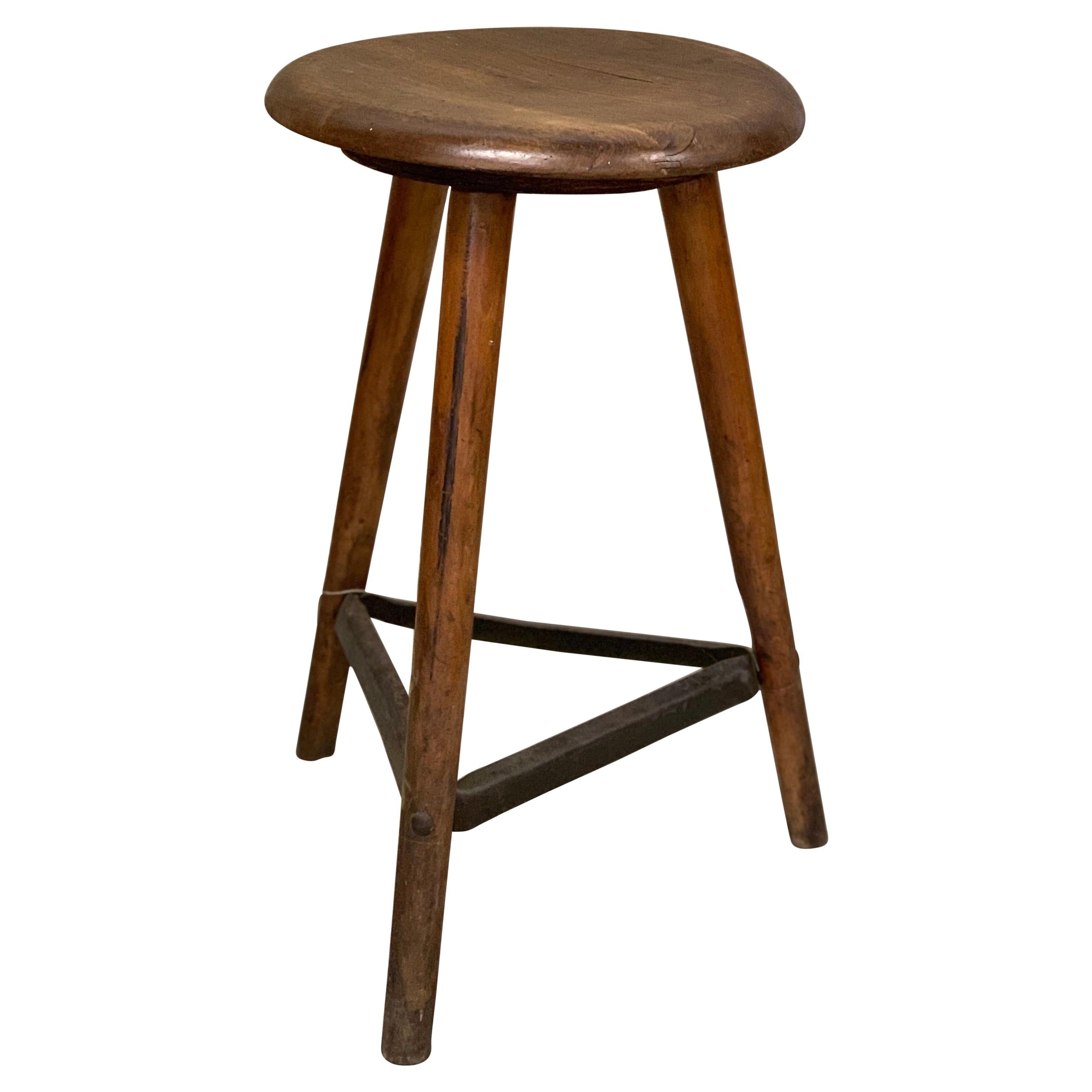 Singer industrial stool, made out of cast iron leg and wooden sit. at ...