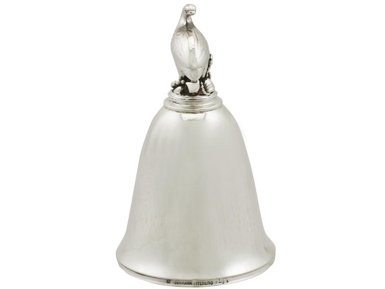 1920s Antique Arts and Crafts Danish Sterling Silver Table Bell For ...