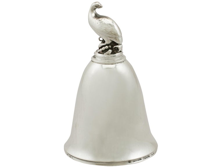 1920s Antique Arts and Crafts Danish Sterling Silver Table Bell For ...