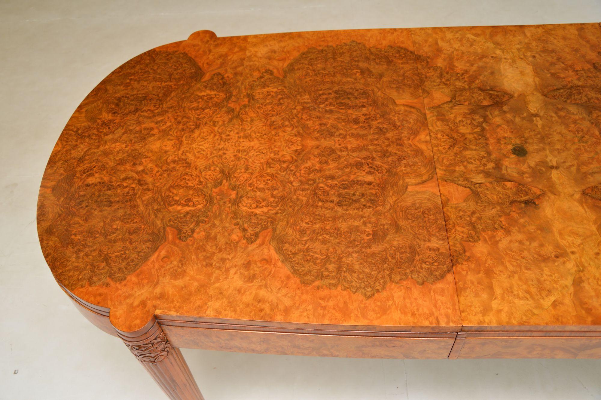 1920s Antique Burr Walnut Dining Table and Chairs by Hille For Sale at ...