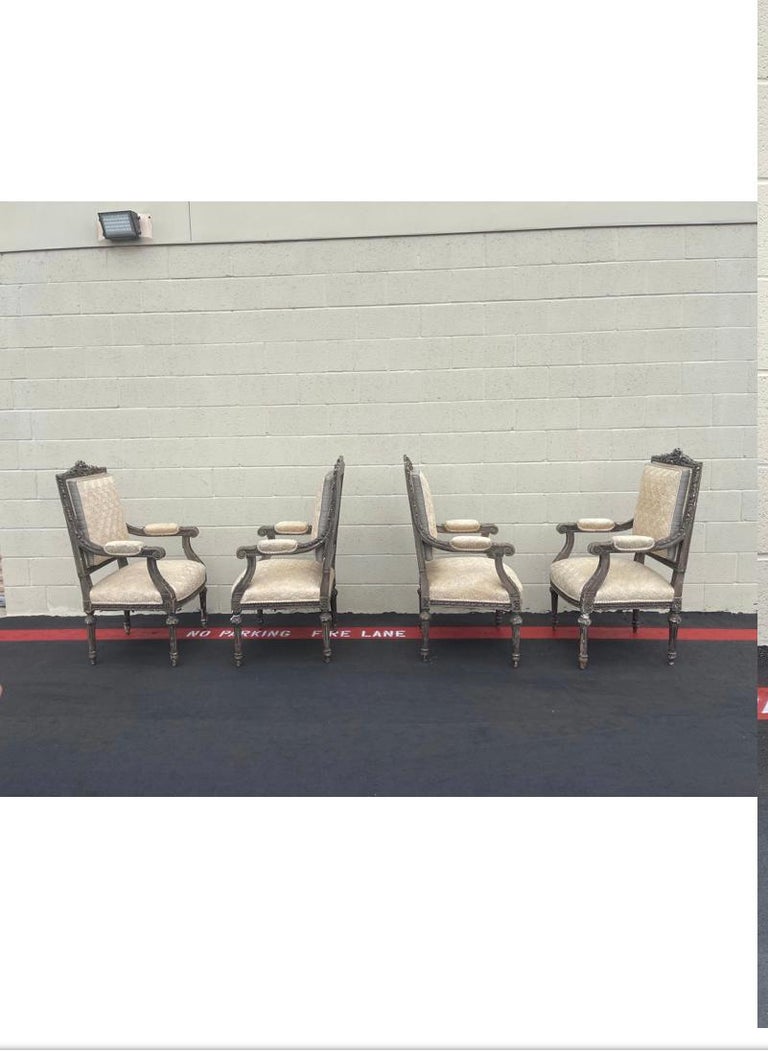 1920’s Antique Italian Set of 4 Arm Chairs at 1stDibs