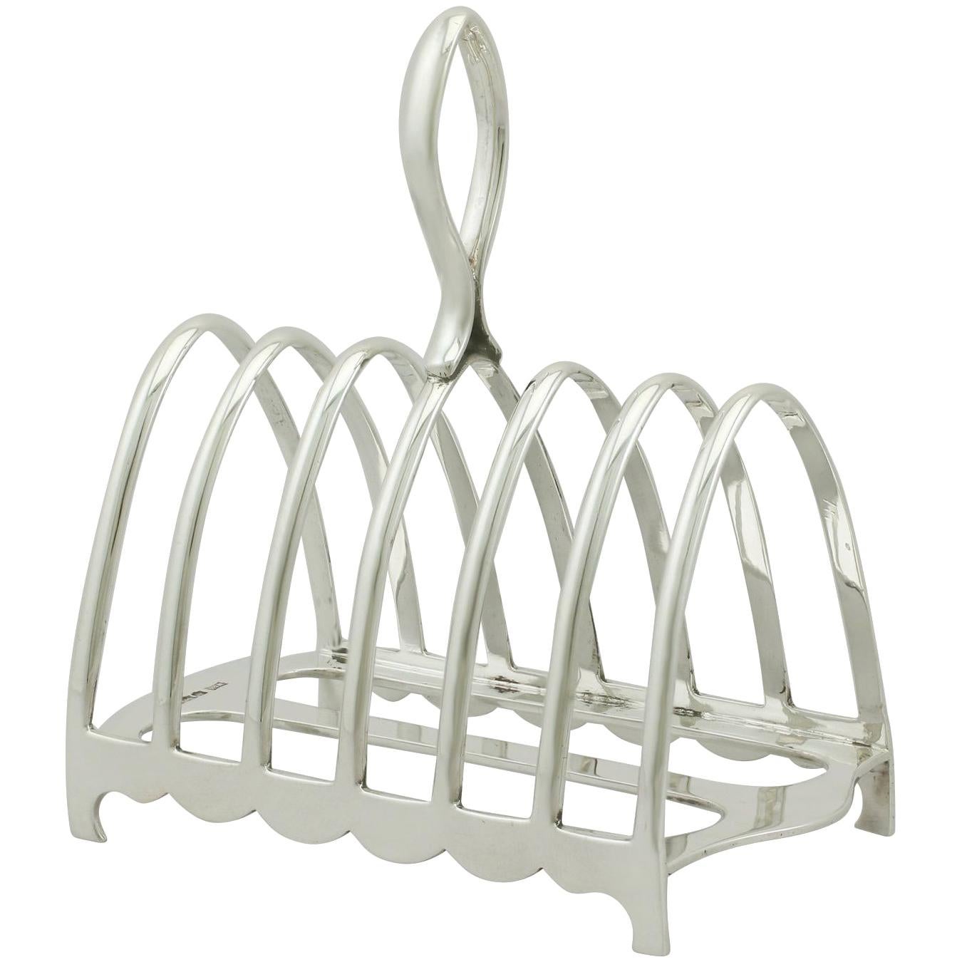 1920s Antique Sterling Silver Toast Rack by Walker and Hall at 1stDibs