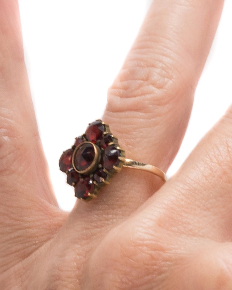 1920s Art Deco 3 Carat Bohemian Garnet Ring at 1stDibs | 3 carat garnet ...
