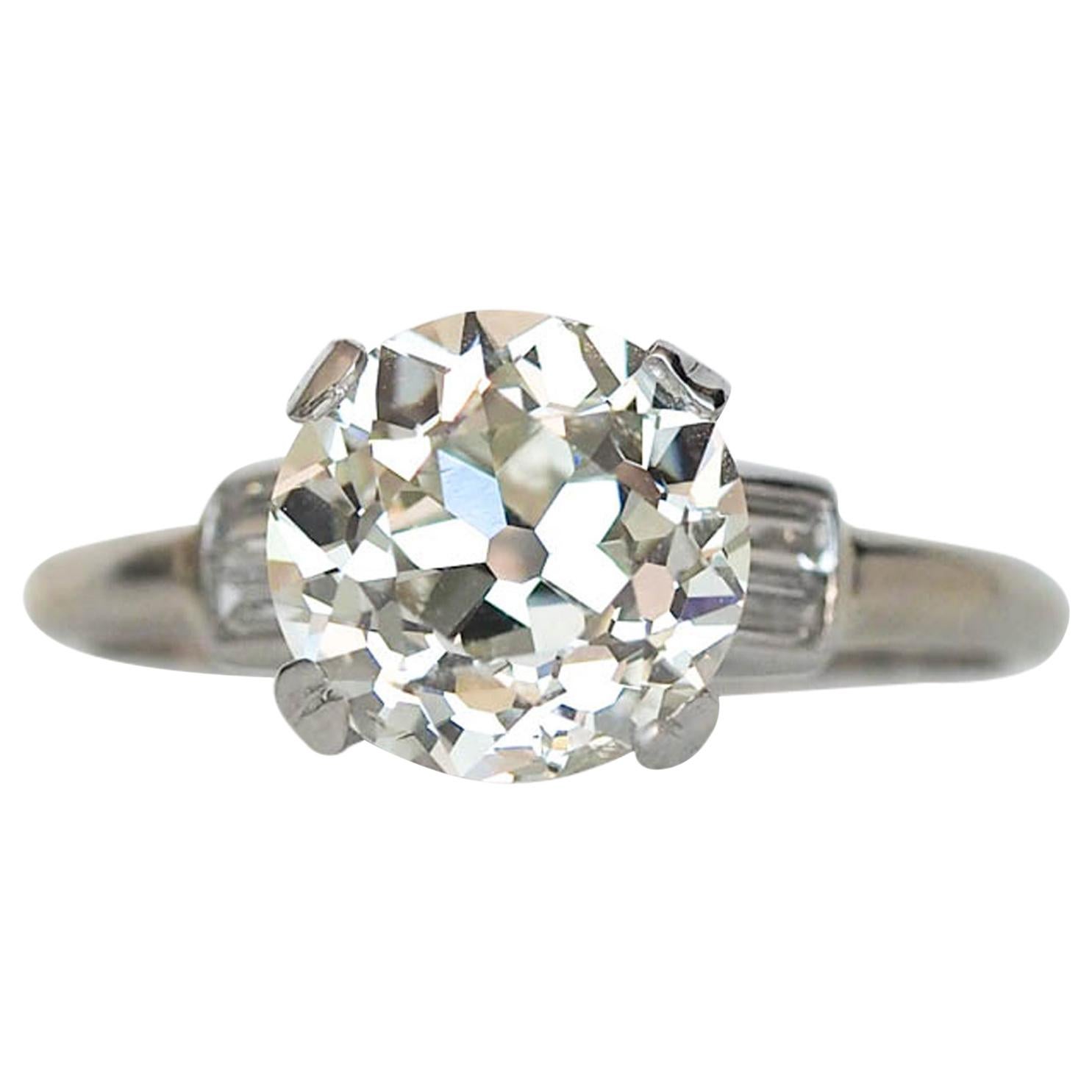 GIA Certified 3.04 Carat Jubilee Cut Diamond Platinum Engagement Ring ...