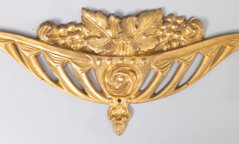 1920s Art Deco French Gilt Bronze Grape Vine Basket Cornice Wall Swag ...
