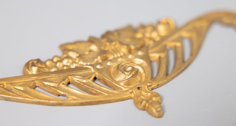 1920s Art Deco French Gilt Bronze Grape Vine Basket Cornice Wall Swag ...
