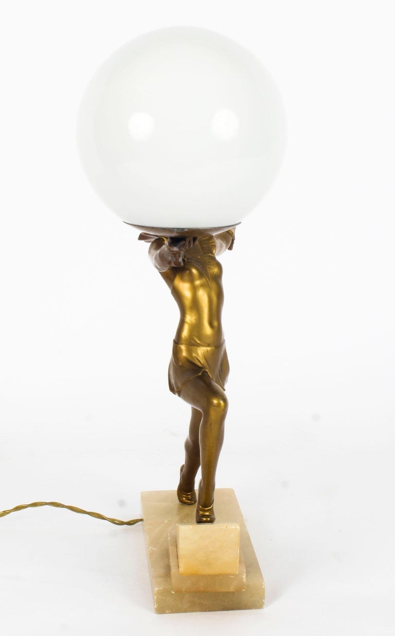 1920s Art Deco Gilded Dancing Lady Lamp at 1stDibs