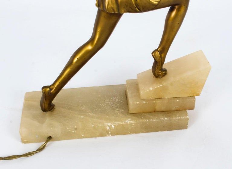 1920s Art Deco Gilded Dancing Lady Lamp at 1stDibs