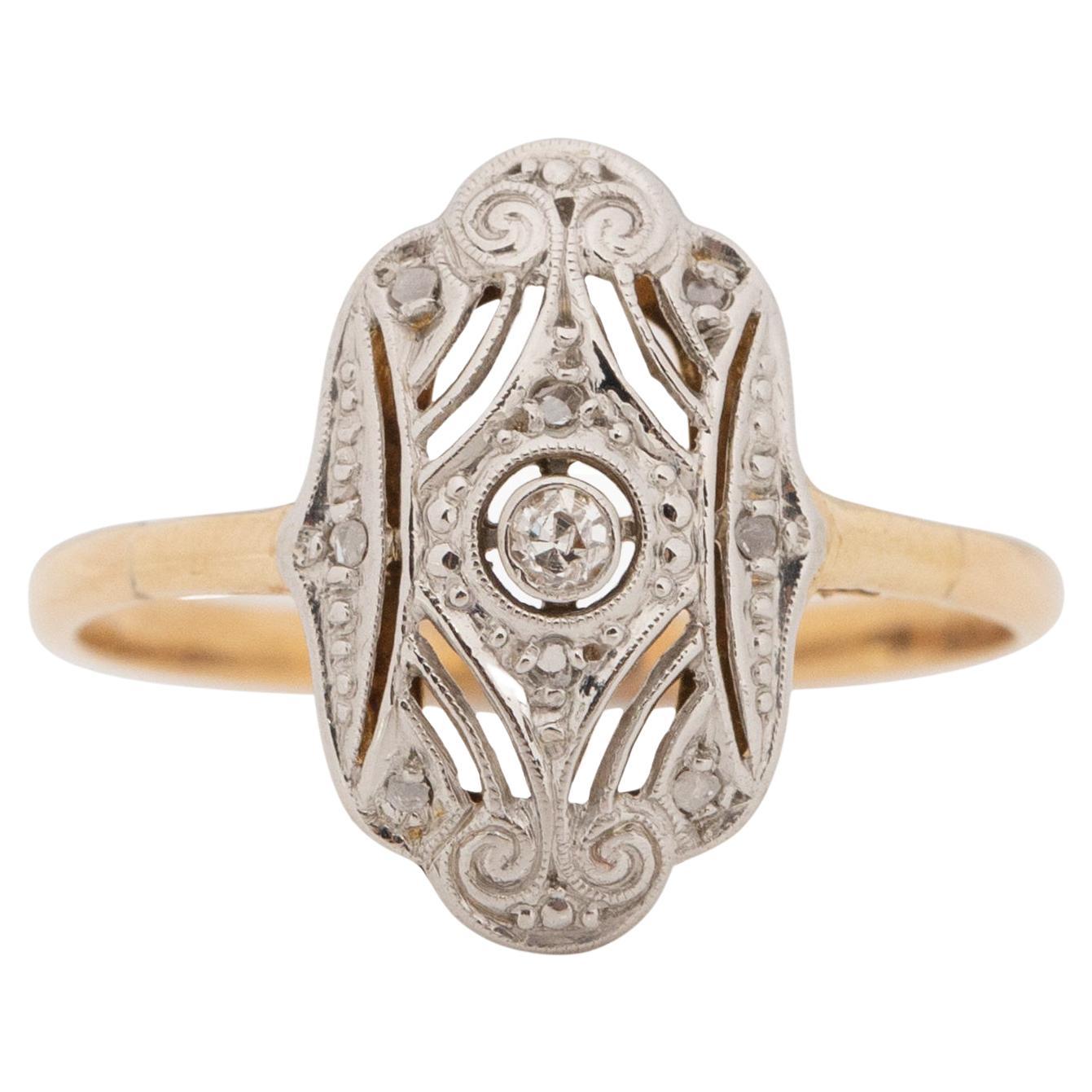 Platinum Double Decker 1.70 Carat Diamond Deco Ring, circa 1920s For ...