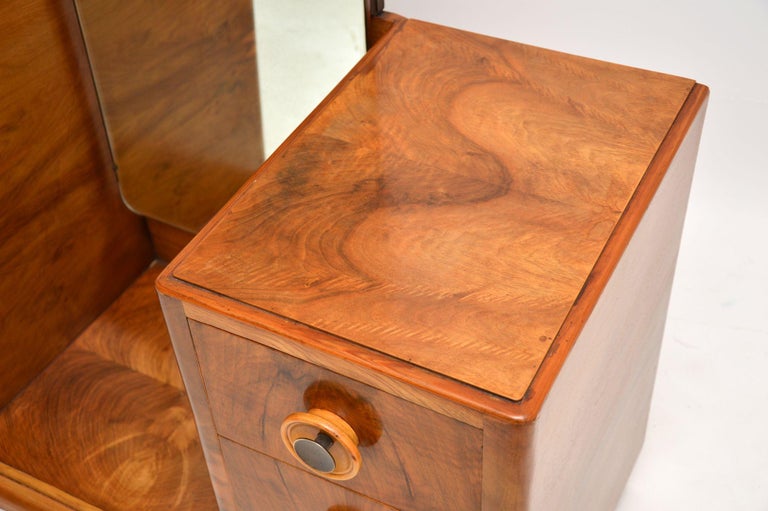 1920's Art Deco Walnut Dressing Table For Sale at 1stDibs