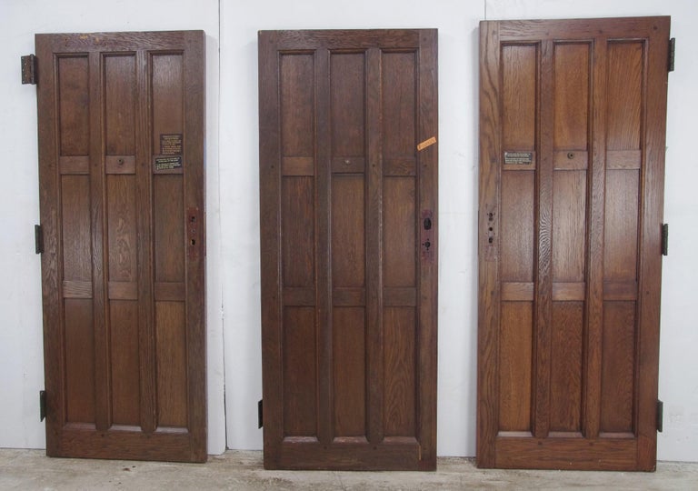 1920s Arts and Crafts Chestnut Privacy Door 9 Panel For Sale at 1stDibs