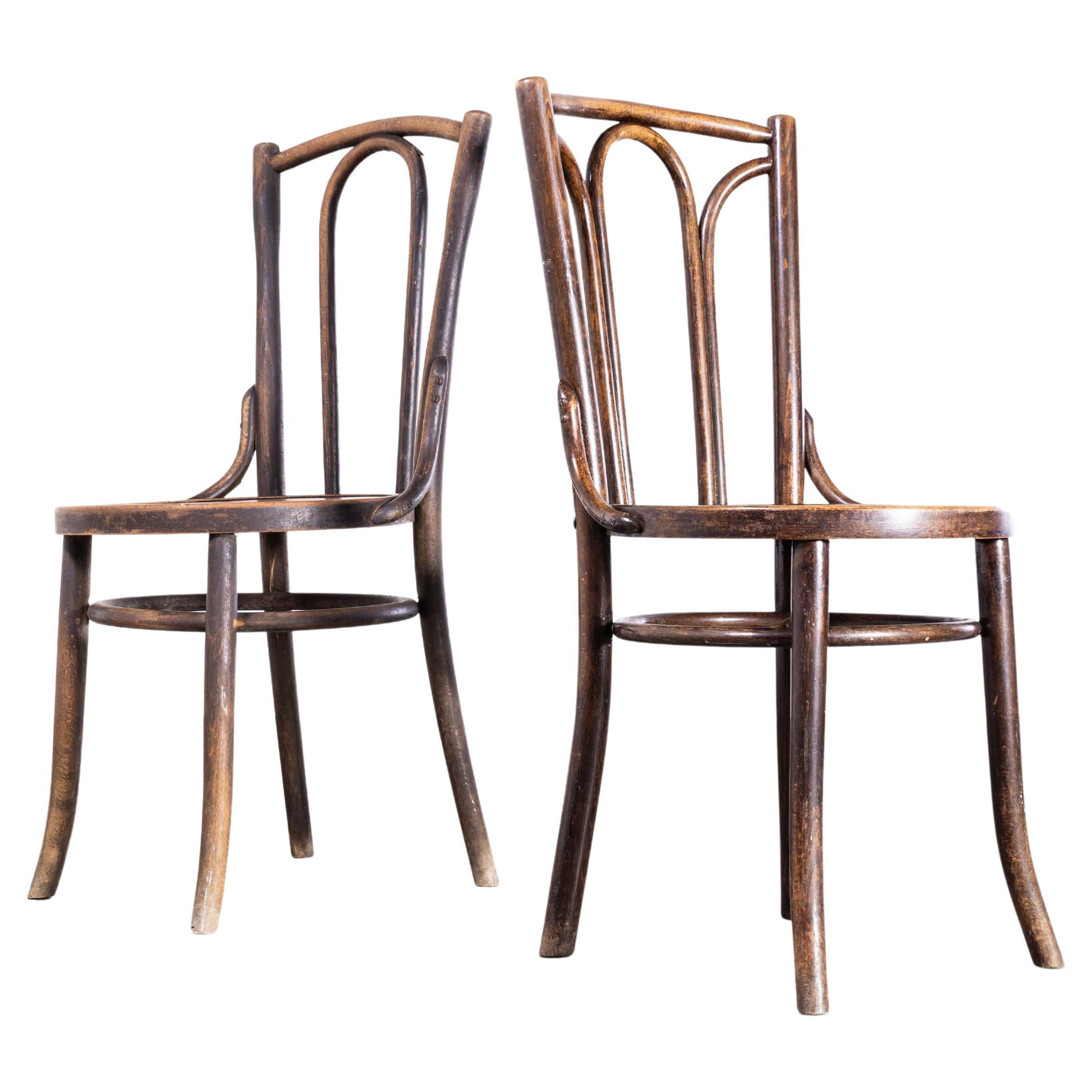 1920s Bentwood Debrecen Hoop Back Dining Chairs, Harlequin Pair For ...