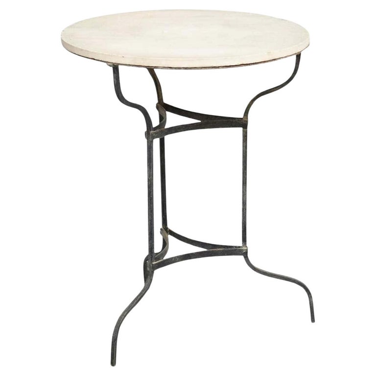 1920s Bistrot Metal and Marble French Table For Sale at 1stDibs