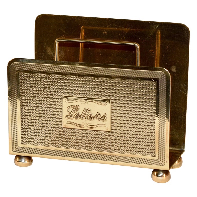 1920s Brass Letter Rack at 1stDibs