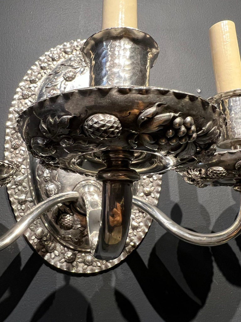 1920's Caldwell Sconces With Leaves Design For Sale at 1stDibs