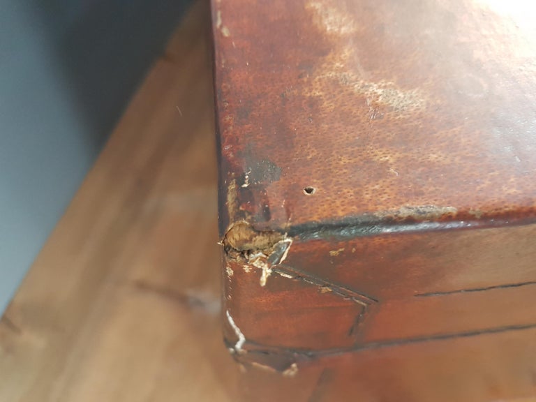 1920s Chinese Red Vellum Trunk at 1stDibs